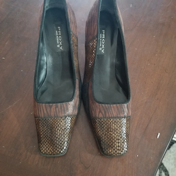 Proxy | Shoes | Proxy Made In Spain Sz 6 Vintage Wood Grain Square Heel ...